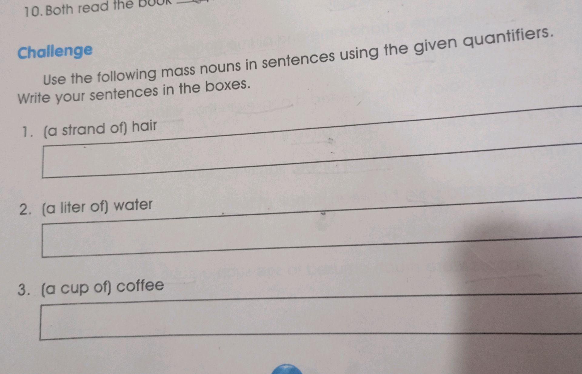 Use the following mass nouns in sentences | StudyX