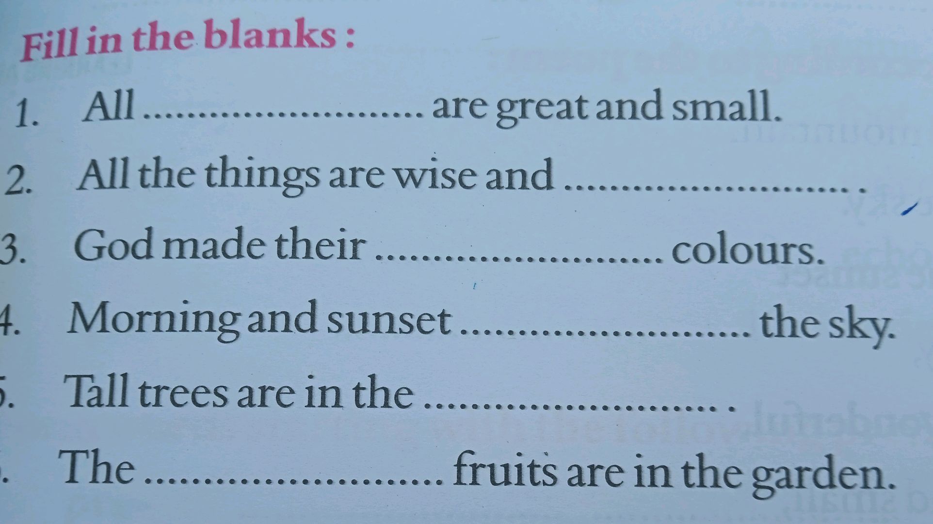 Fill in the blanks: 1. All | StudyX