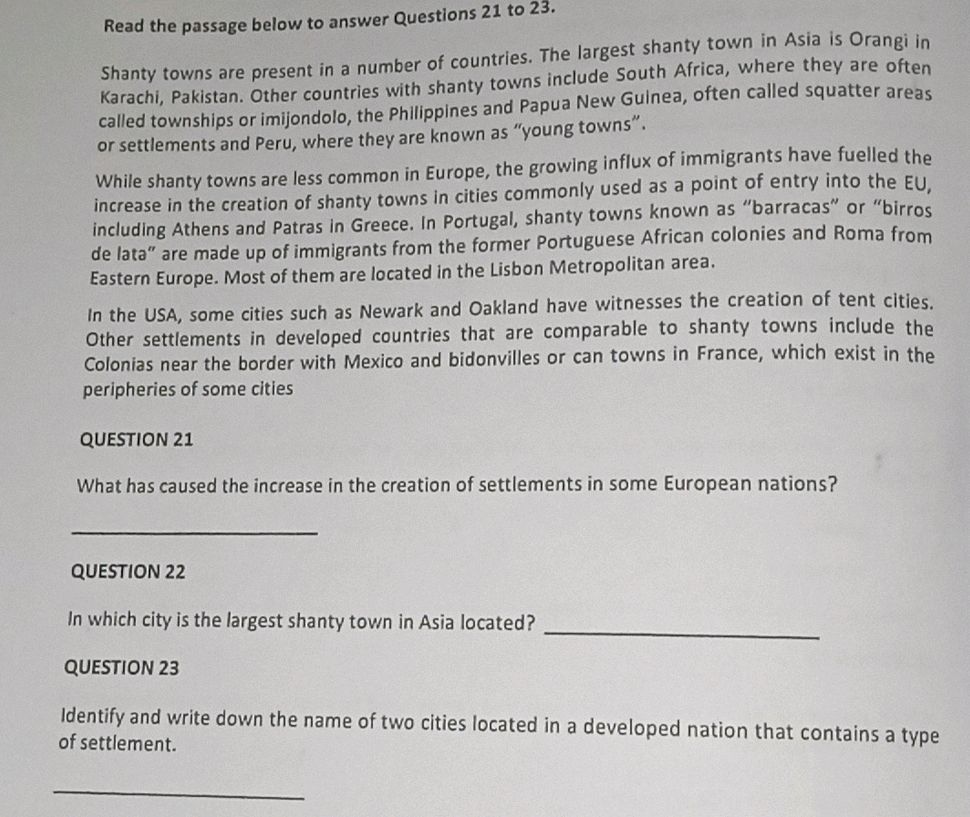 Read the passage below to answer Questions | StudyX