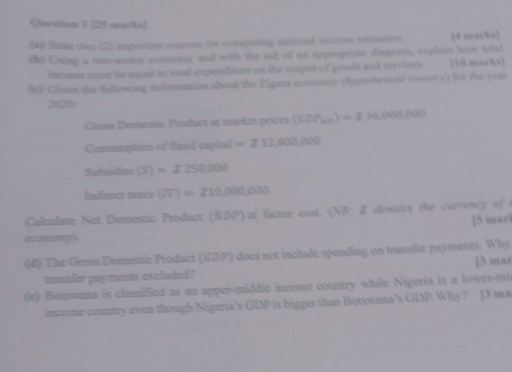 (a) State two (2) important reasons for | StudyX