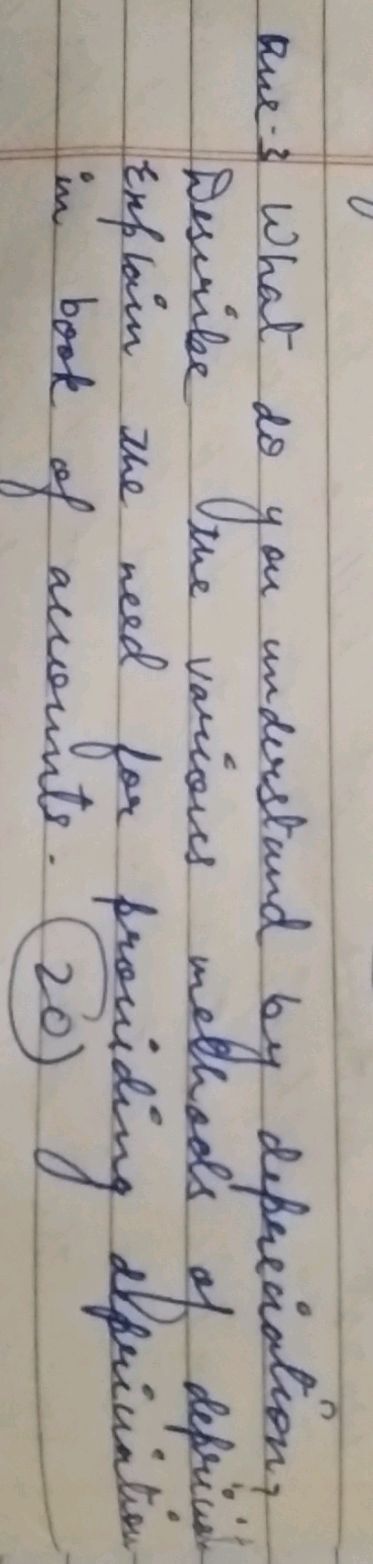 Que-3 What do you understand by | StudyX