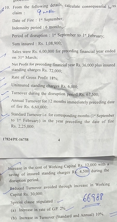 10. From the following details, calculate | StudyX