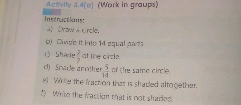 Instructions: a) Draw a circle. b) Divide it | StudyX