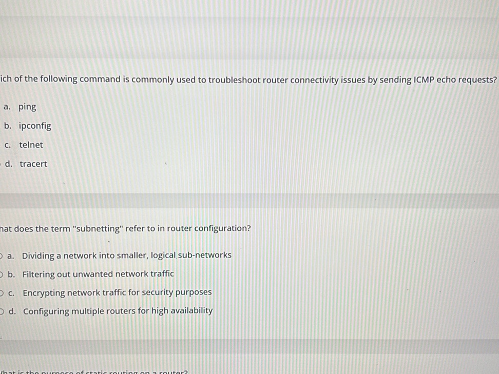 Which of the following command is commonly | StudyX