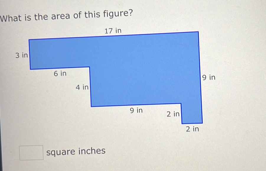 What is the area of this figure? 3 in 6 in | StudyX