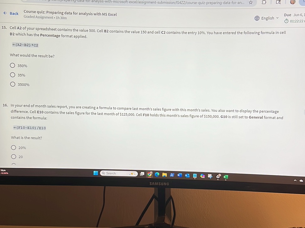 15. Cell A2 of your spreadsheet contains the | StudyX