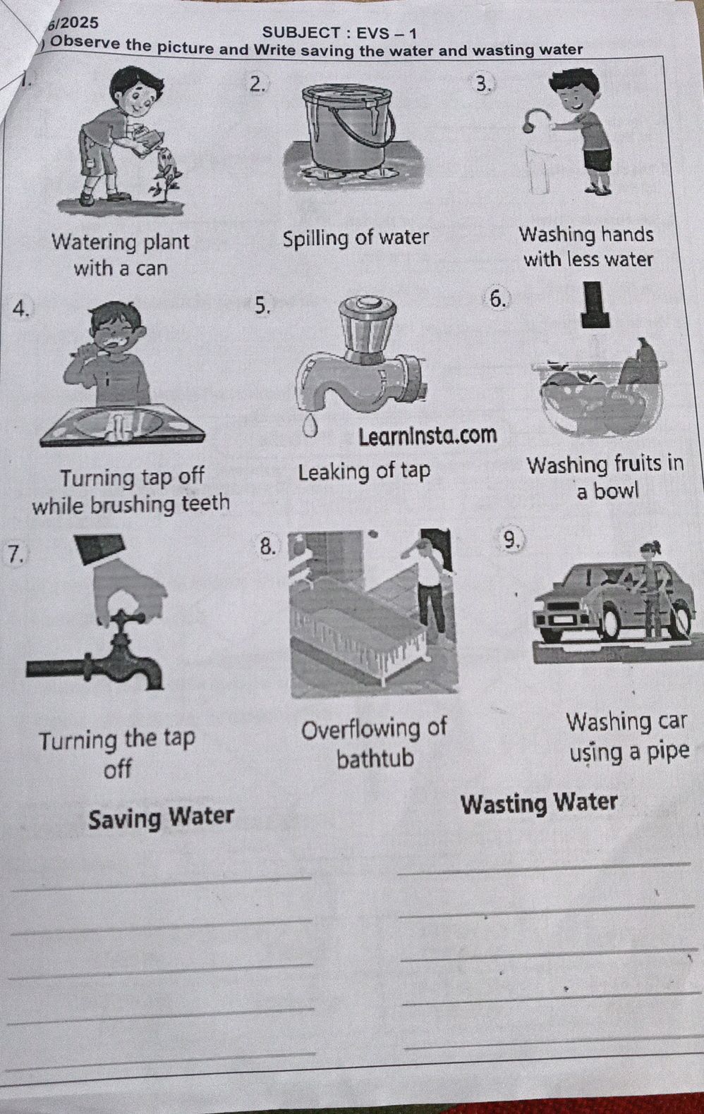 Observe the picture and Write saving the