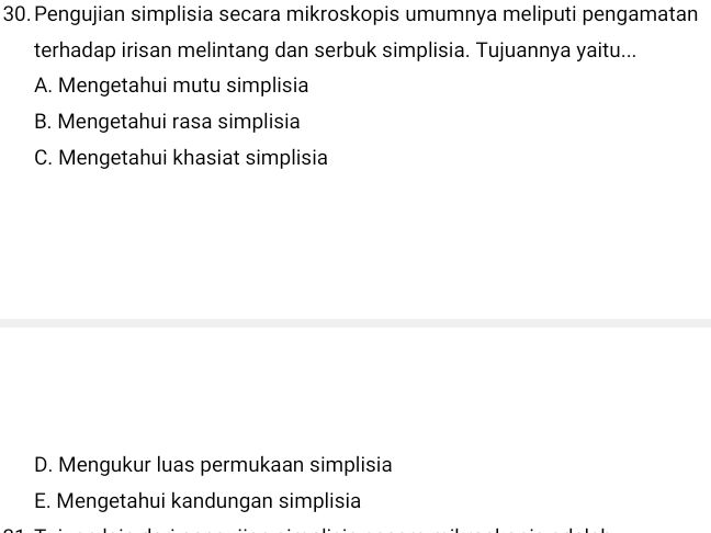 30. Pengujian simplisia secara mikroskopis | StudyX