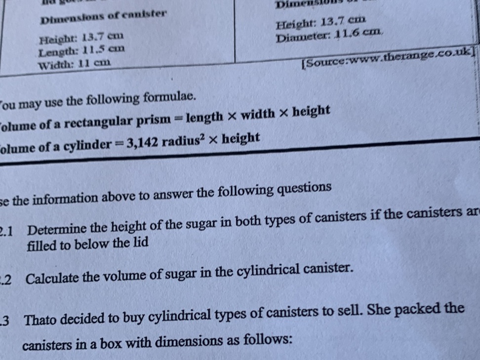 You may use the following formulae. Volume | StudyX