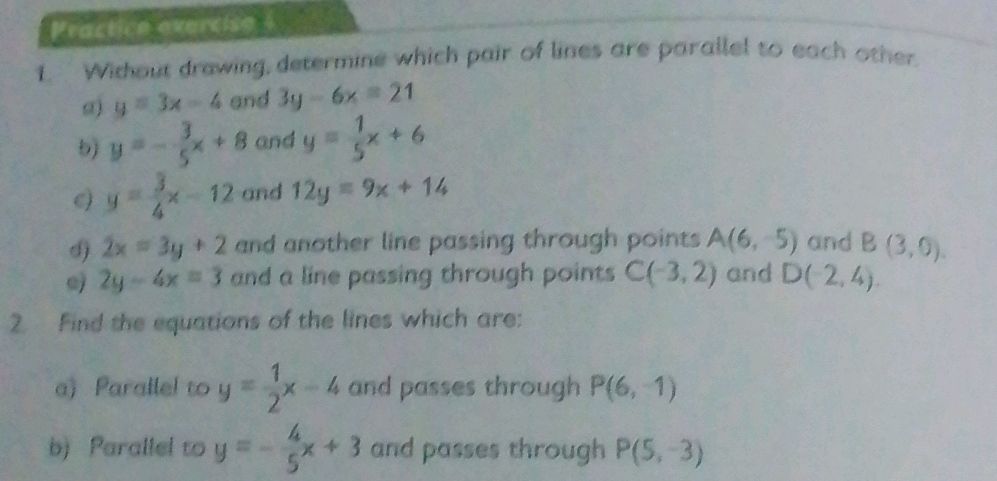 1. Without drawing, determine which pair of | StudyX