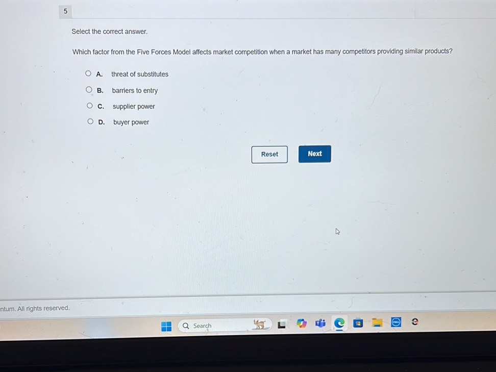 Select the correct answer. Which factor | StudyX