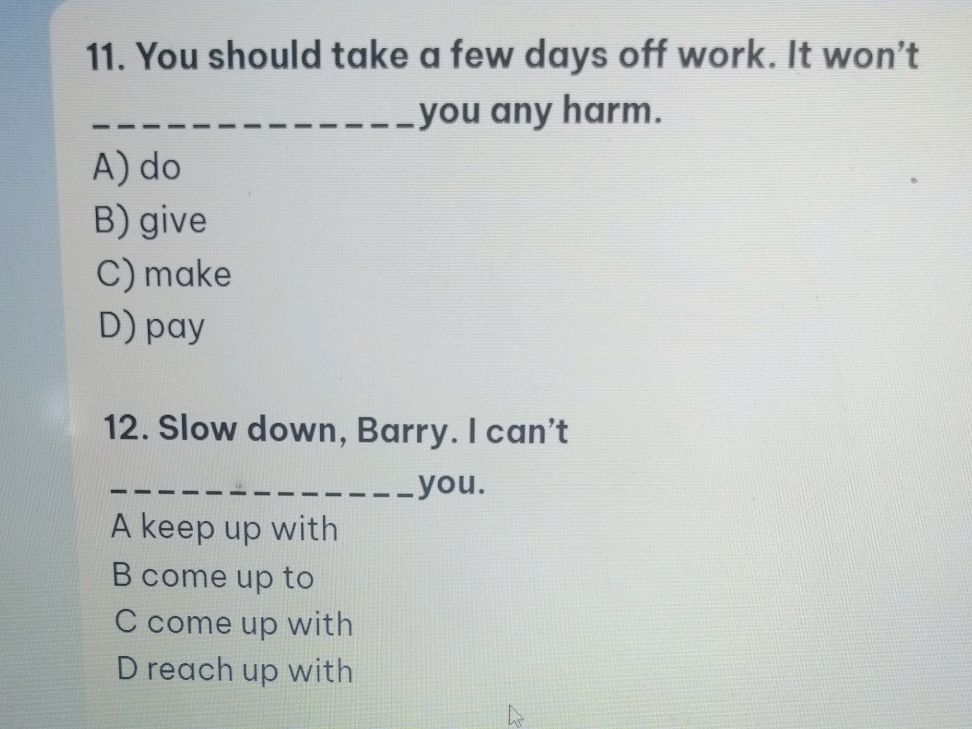 You should take a few days off work. It