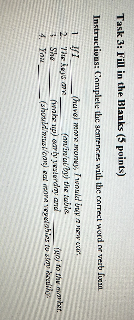 Task 3: Fill in the Blanks (5 points) | StudyX