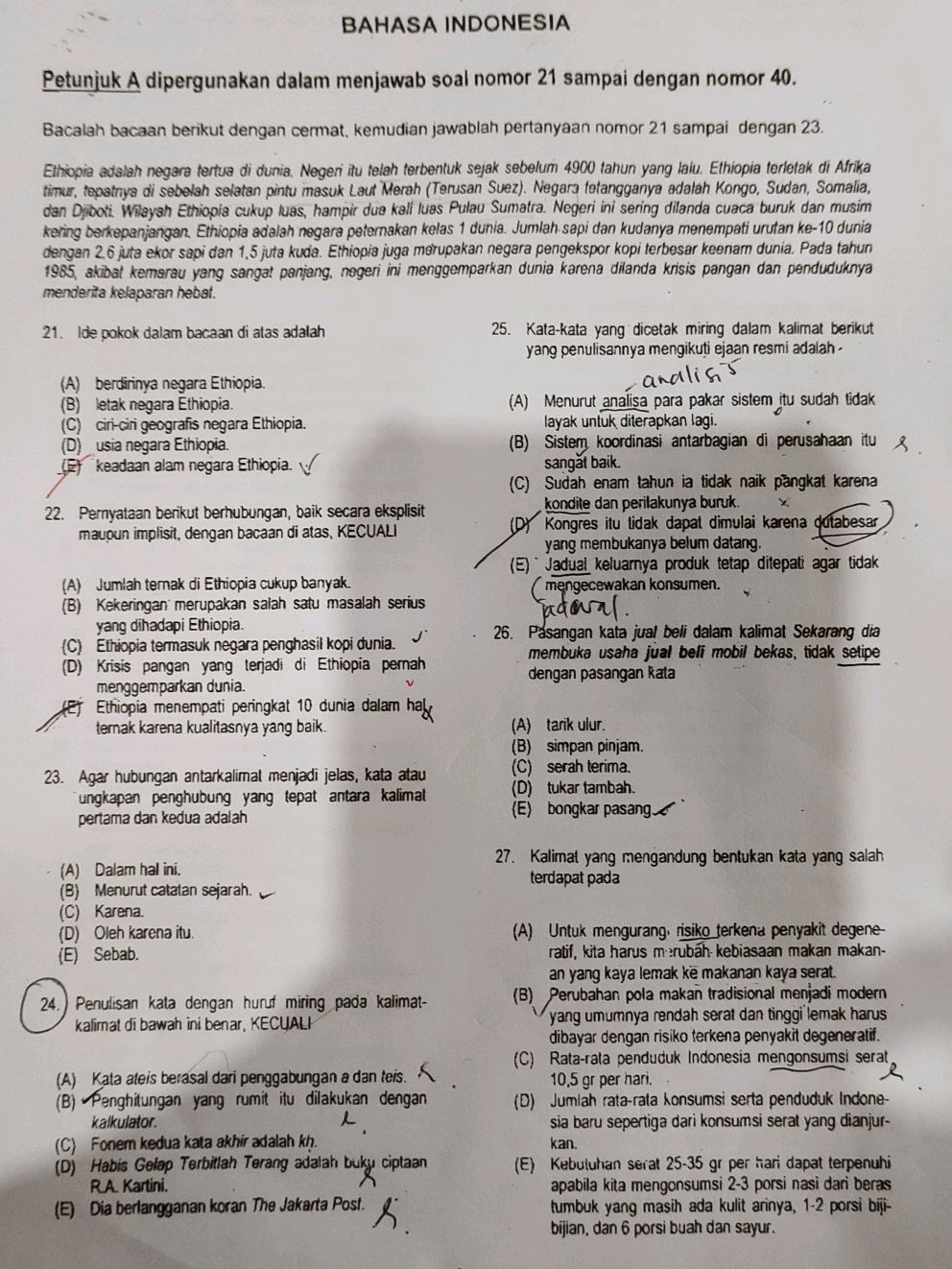 21. Ide pokok dalam bacaan di atas adalah | StudyX