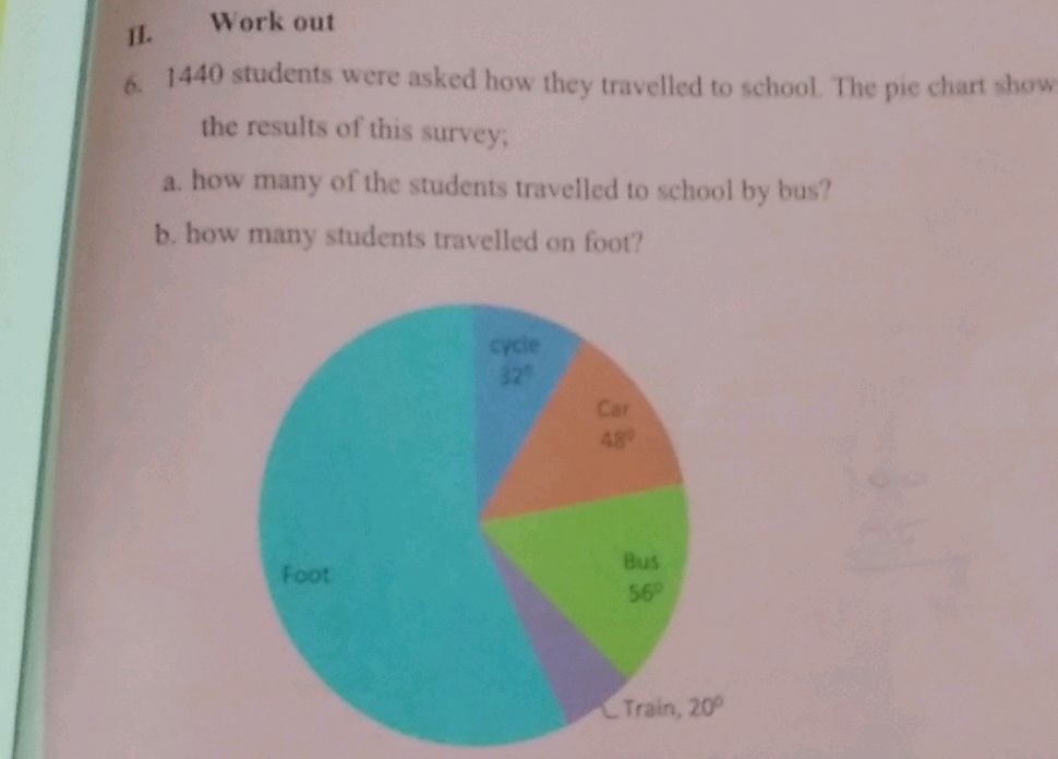 6. 1440 students were asked how they | StudyX