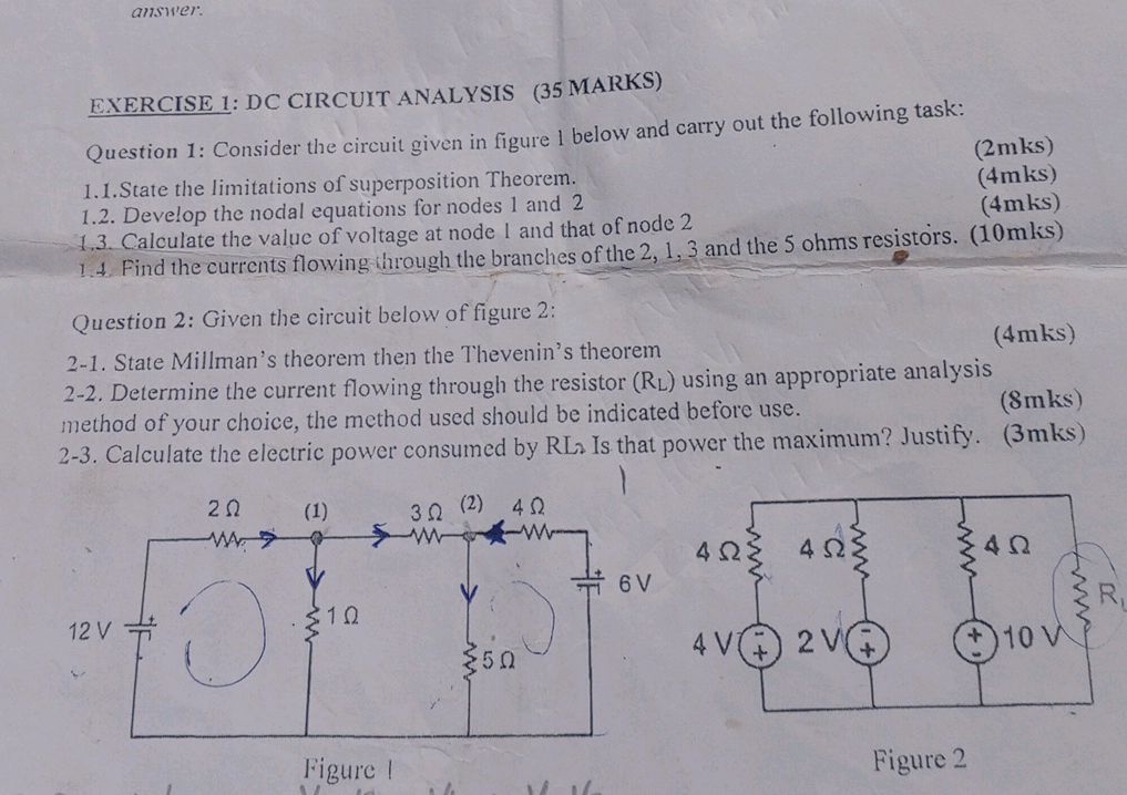 Question 1: Consider the circuit given in | StudyX