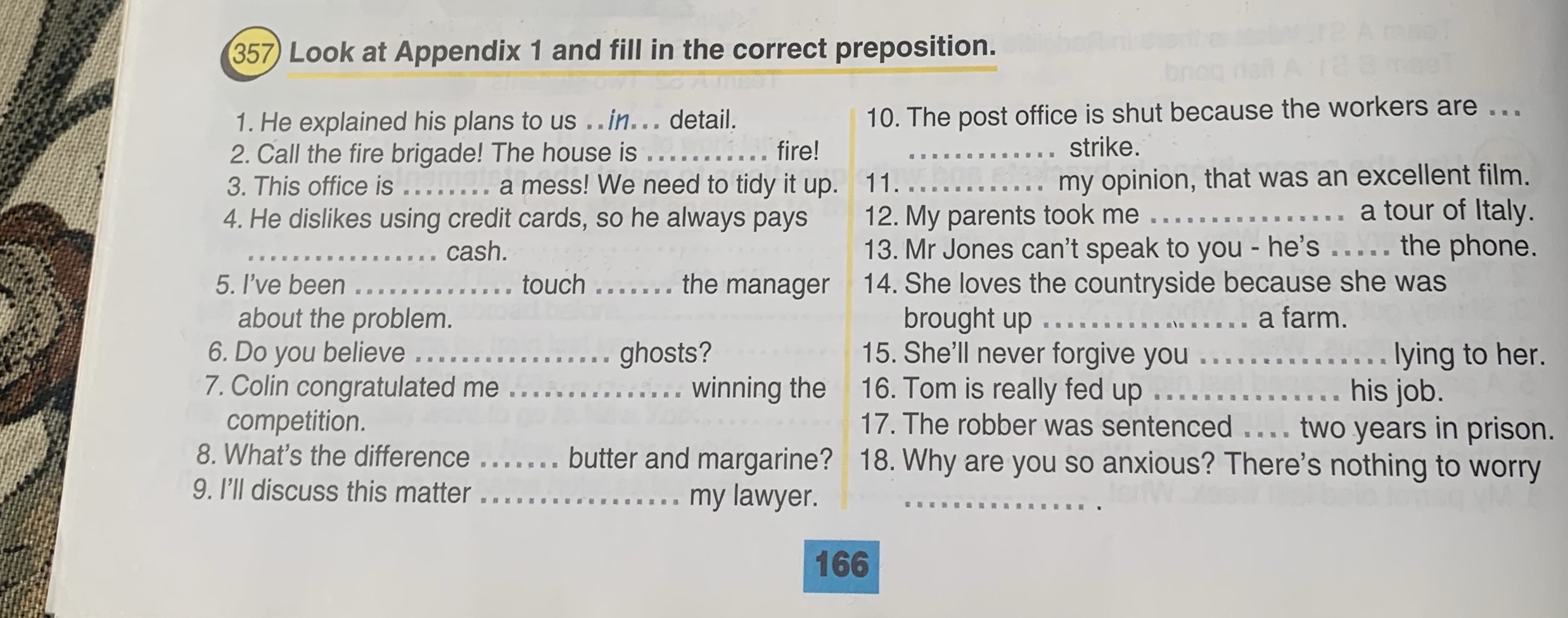 Look at Appendix 1 and fill in the correct | StudyX