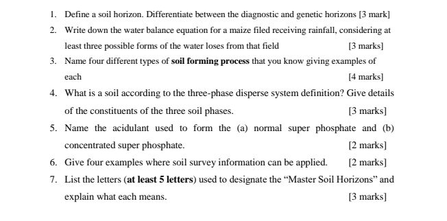 1. Define a soil horizon. Differentiate | StudyX