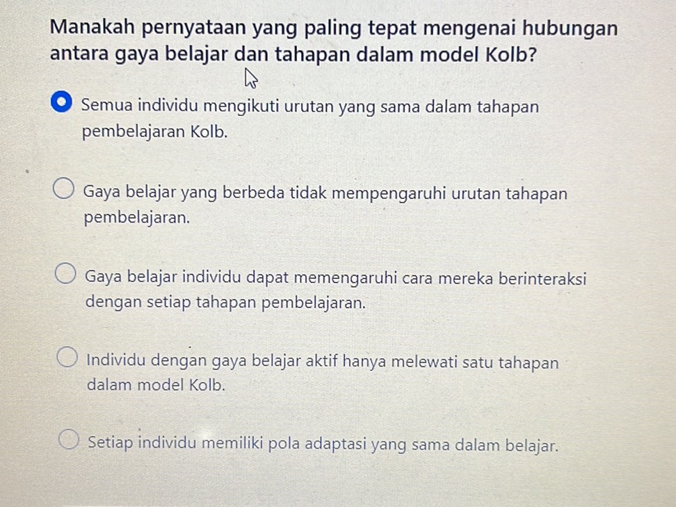 Manakah pernyataan yang paling tepat | StudyX