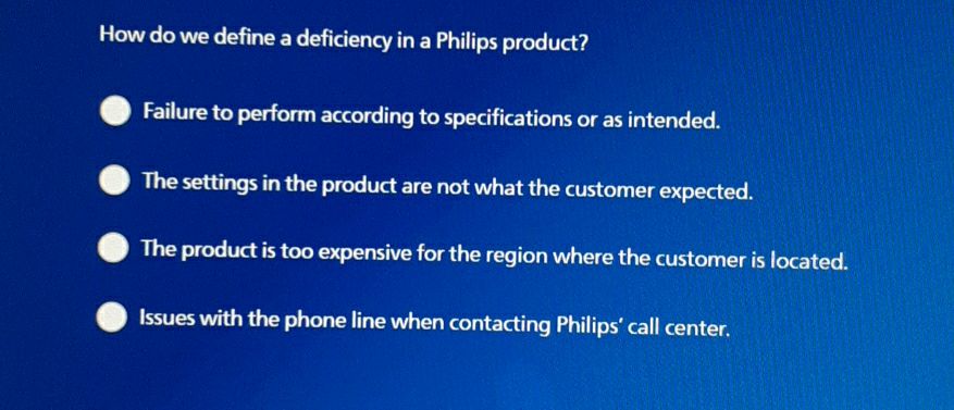 How do we define a deficiency in a Philips | StudyX