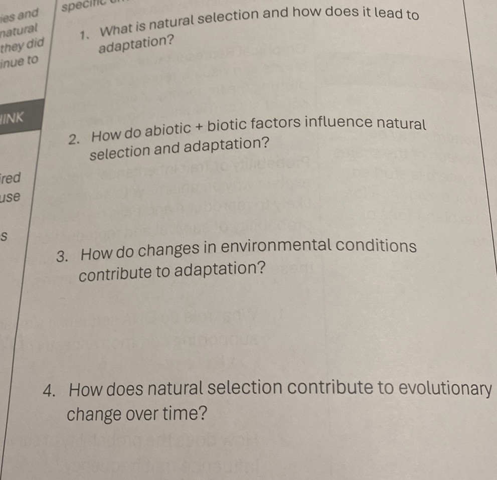 1. What is natural selection and how does it | StudyX