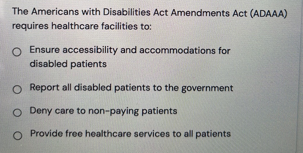 The Americans with Disabilities Act | StudyX