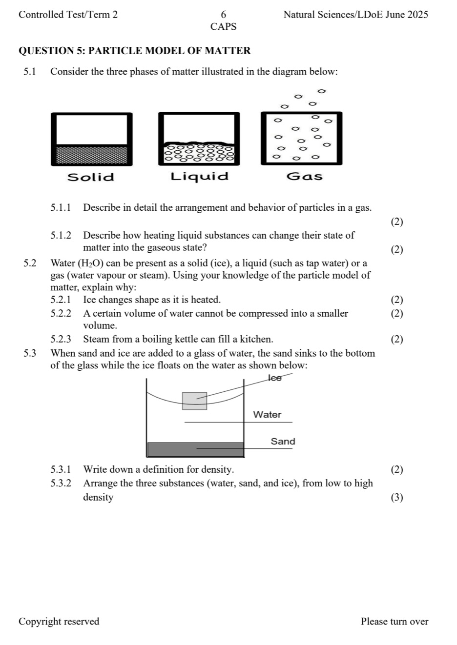 5. Consider the three phases of matter | StudyX