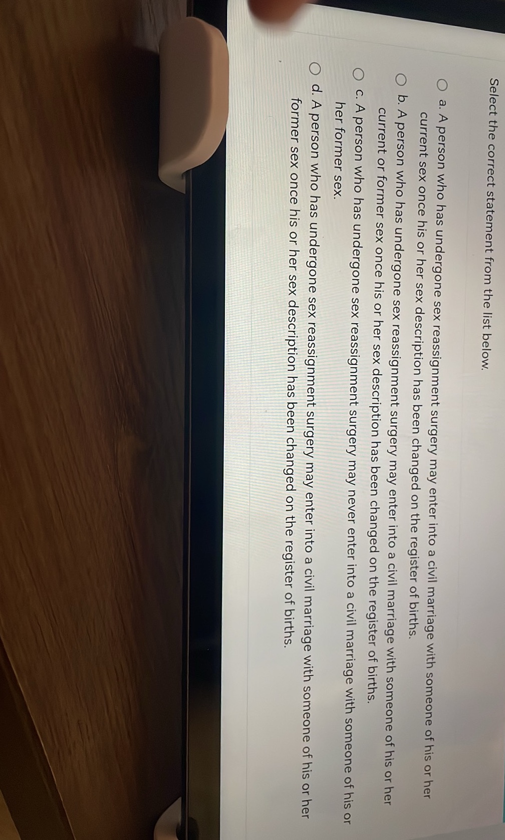 Select the correct statement from the list | StudyX