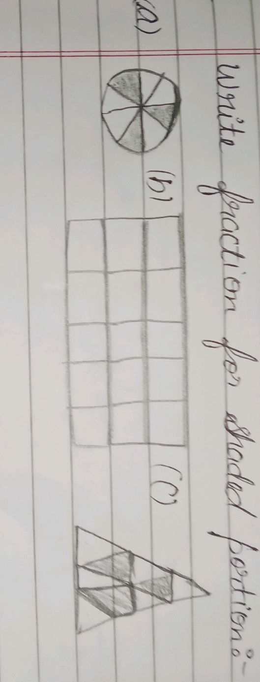 Write fraction for shaded portions: (a) The | StudyX