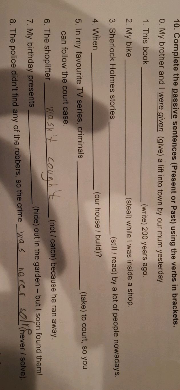 10. Complete the passive sentences (Present | StudyX