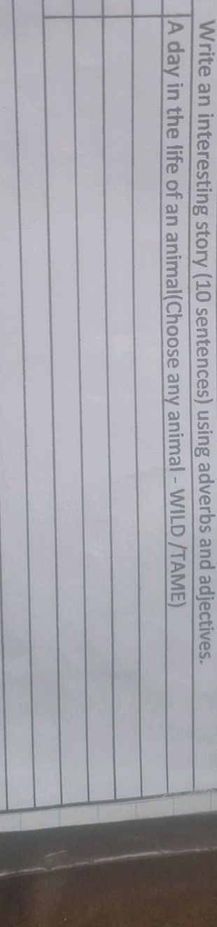 Write an interesting story (10 sentences) | StudyX