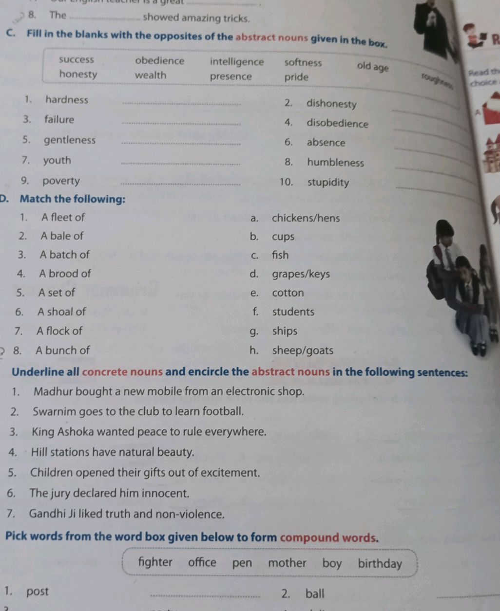 C. Fill in the blanks with the opposites of | StudyX
