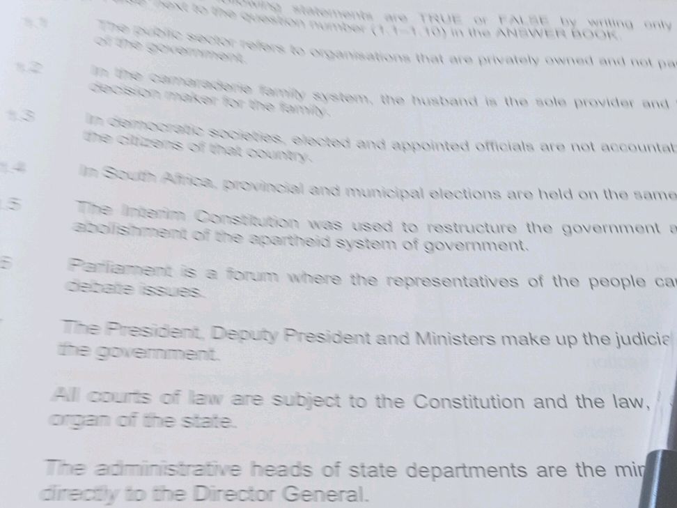 Indicate whether the following statements | StudyX