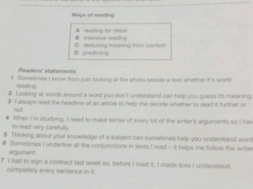 Ways of reading A reading for detail B | StudyX