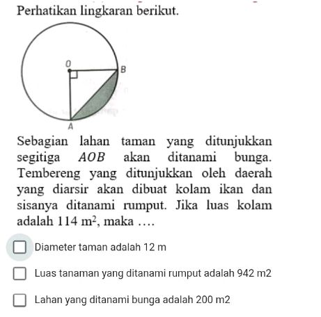 Perhatikan lingkaran berikut. ``` O | | StudyX
