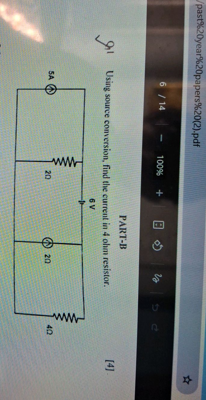 Using source conversion, find the current in | StudyX