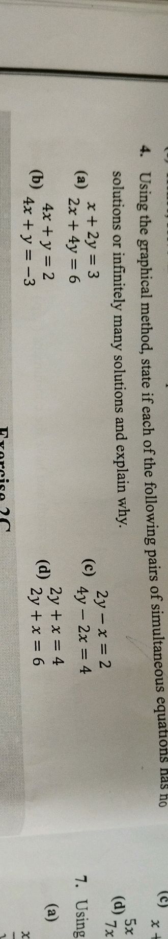 4. Using the graphical method, state if each | StudyX