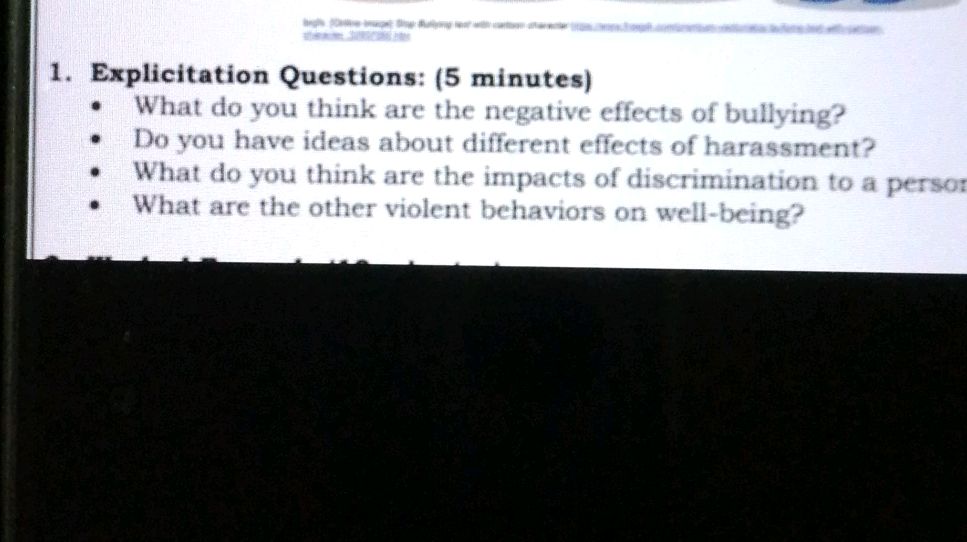 1. Explicitation Questions: (5 minutes) * | StudyX