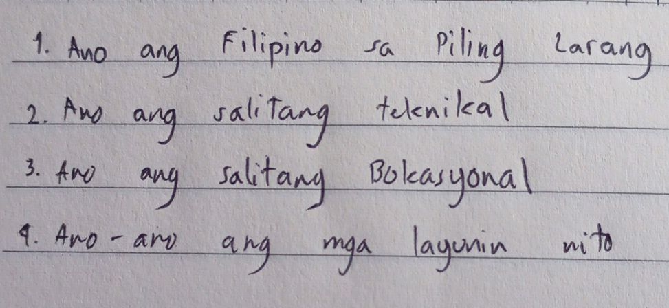 1. Ano ang Filipino sa Piling Larang 2. Ano | StudyX