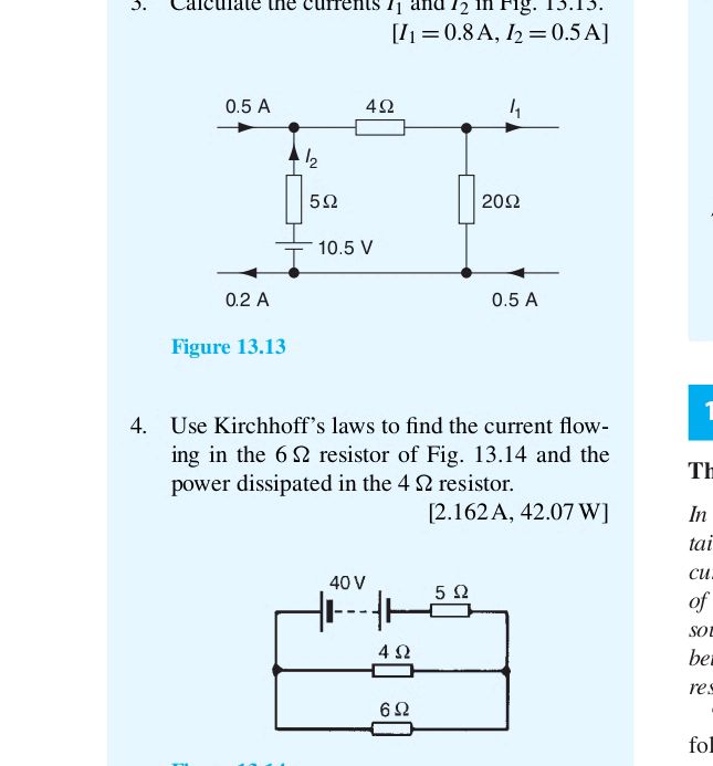 3. Calculate the currents $I_1$ and $I_2$ in | StudyX