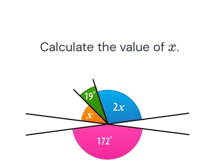 Calculate the value of $x$. $ 1 = 19^ $ $ | StudyX
