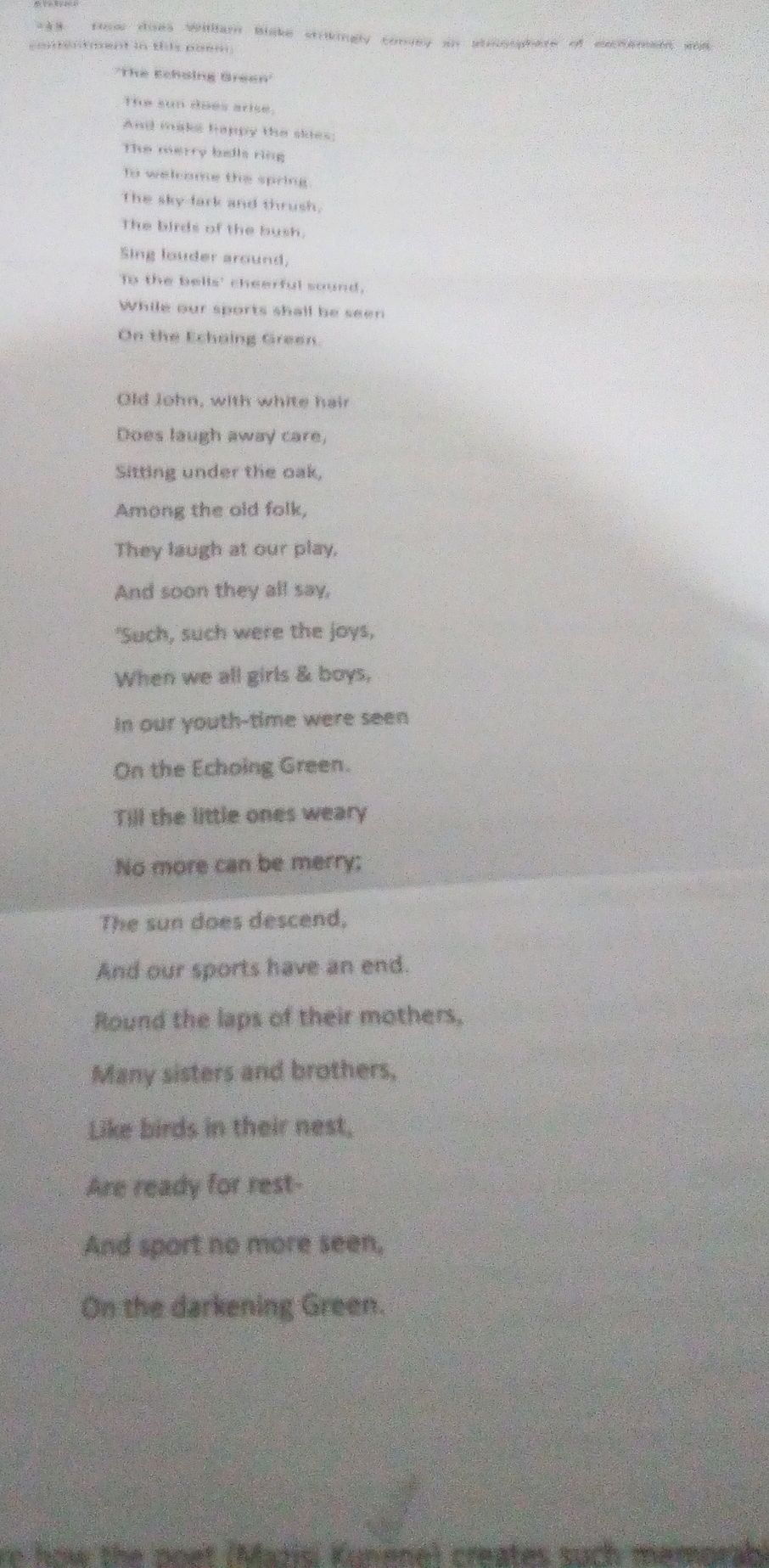 How does William Blake strikingly convey | StudyX