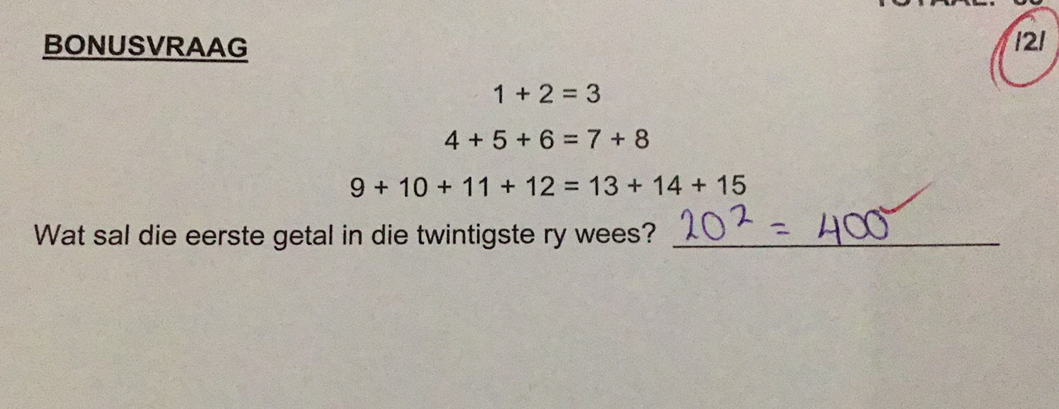 1 + 2 = 3 4 + 5 + 6 = 7 + 8 9 + 10 + 11 + 12 | StudyX