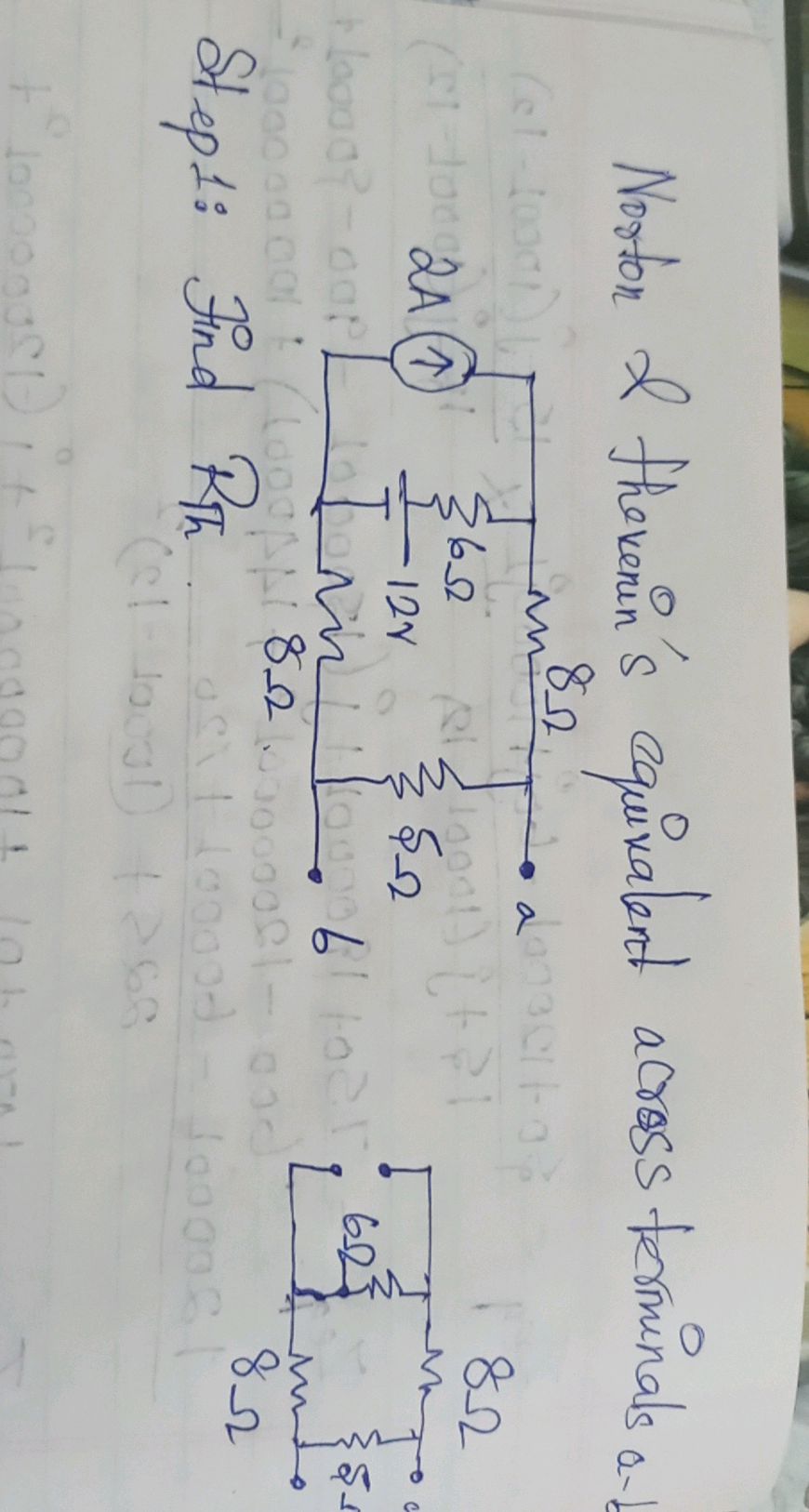 Norton Thevenin's equivalent across | StudyX