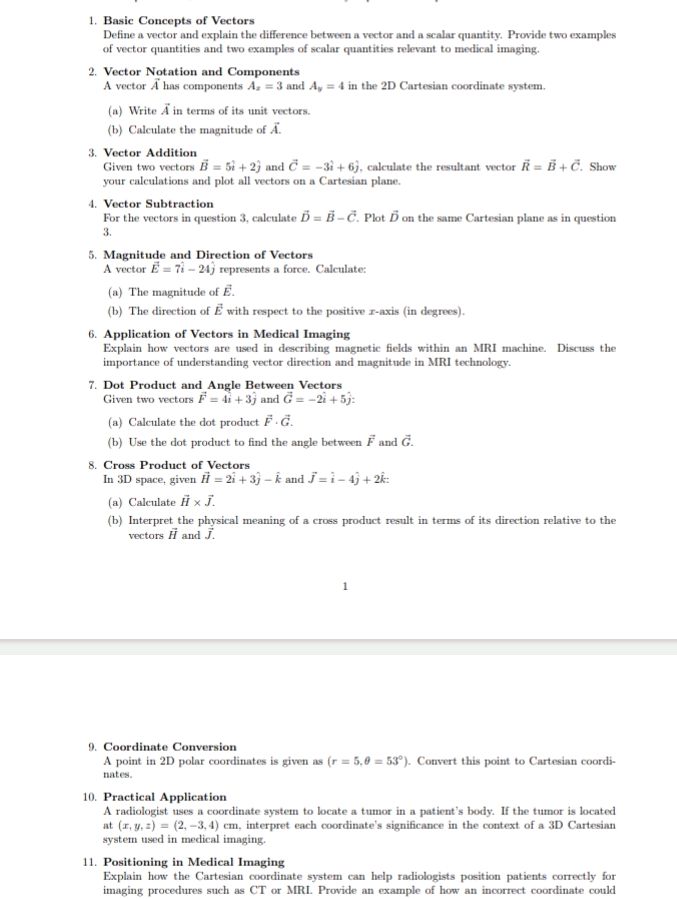 1. Basic Concepts of Vectors Define a vector | StudyX