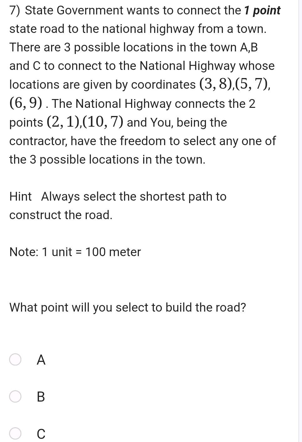 7) State Government wants to connect the 1 | StudyX