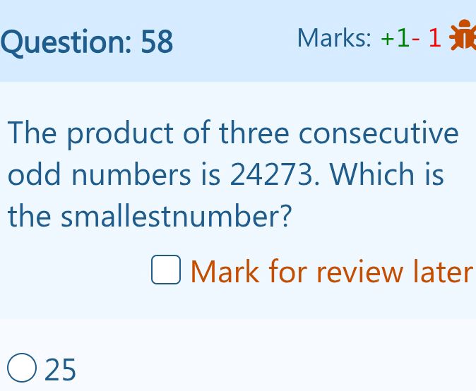 The product of three consecutive odd numbers | StudyX