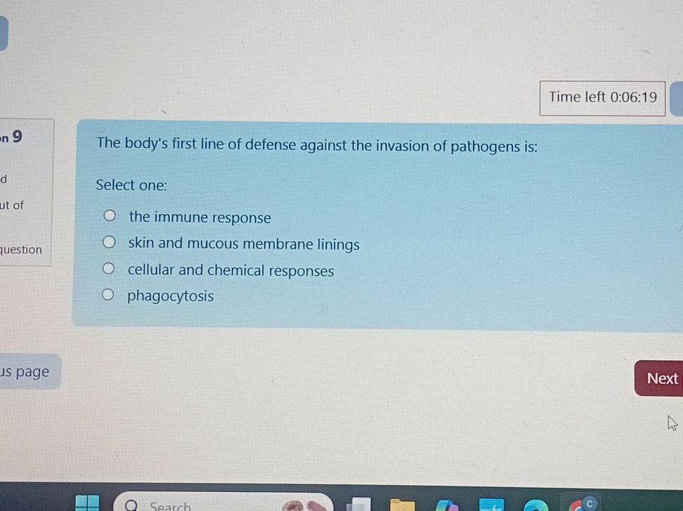 The body's first line of defense against the | StudyX