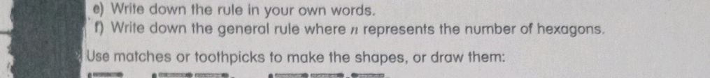 e) Write down the rule in your own words. f) | StudyX