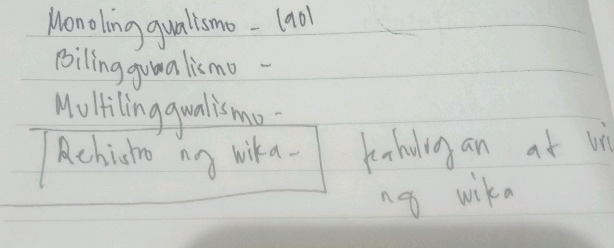 Monolinggwalismo - 1901 Bilingguwalismo | StudyX